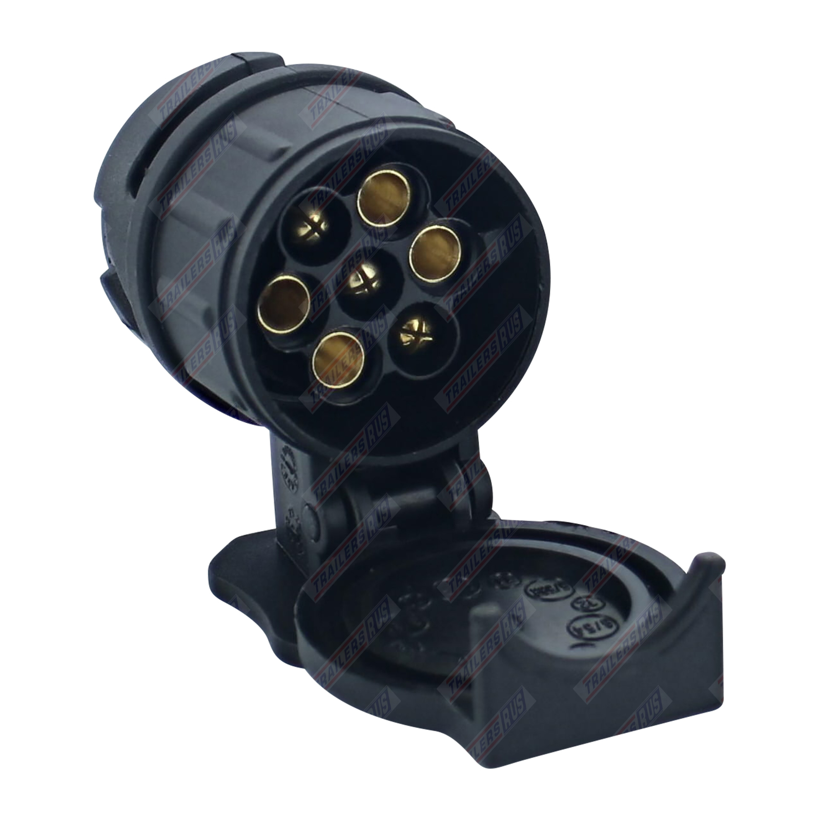 7 Pin Round Euro to 7 Pin Large Round Trailer Connector Adaptor Plug - TRU
