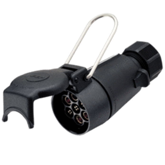 7 Pin Small Round to 7 Pin Large Round Trailer Connector Adaptor Plug - TRU