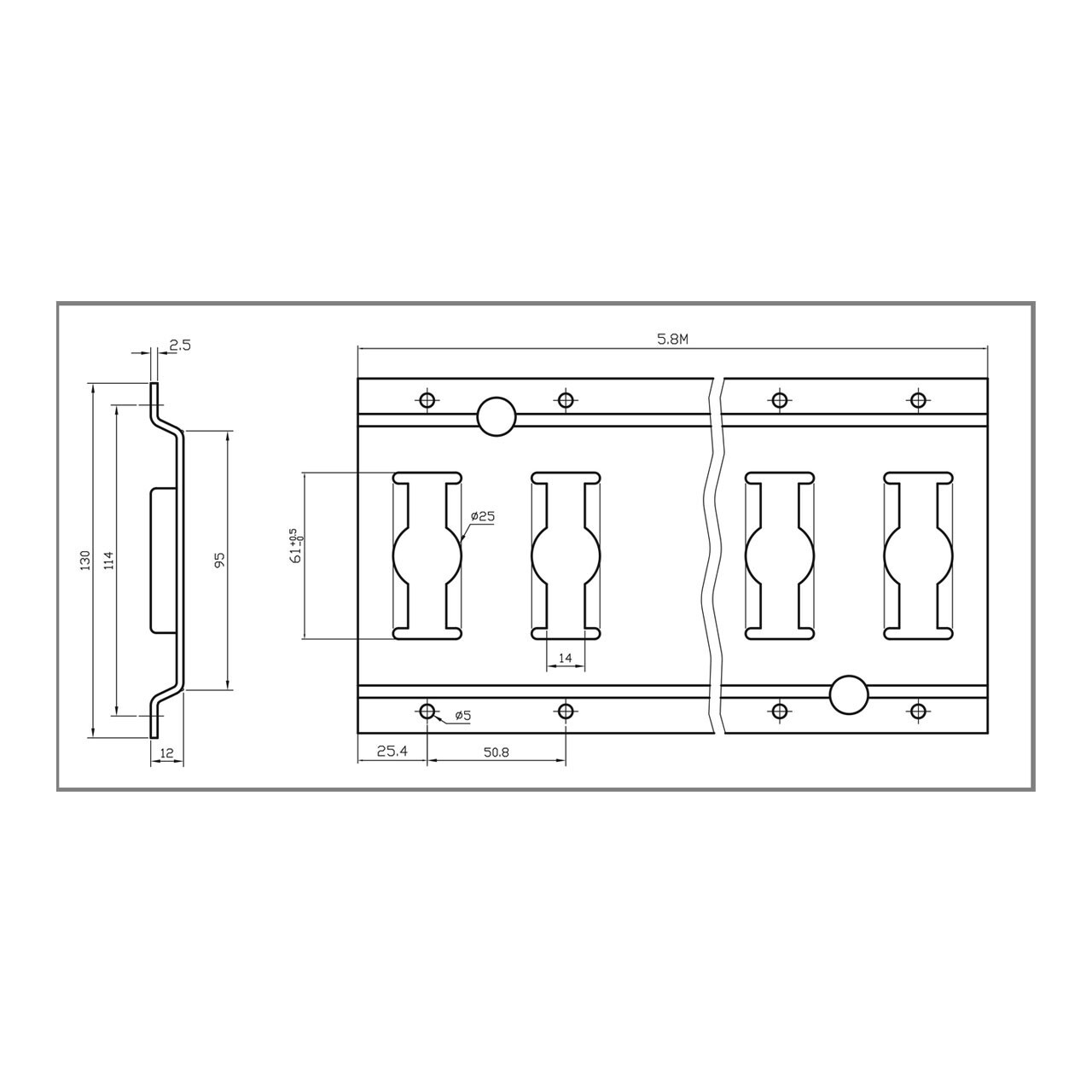 580mm E Combination Cargo Floor Track Ancra #ANC3544 - Ancra Cargo