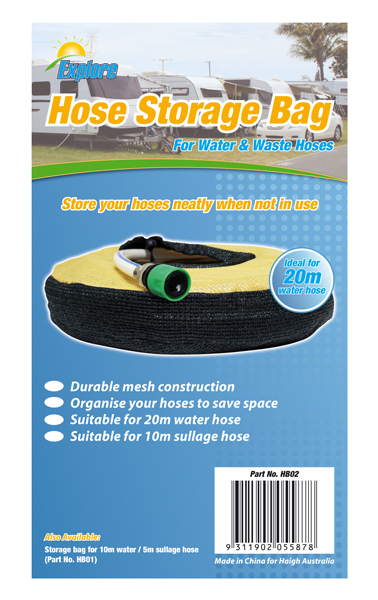 Hose Storage Bag Fits 20m Water Hose or 10m Sullage Hose Made of ...