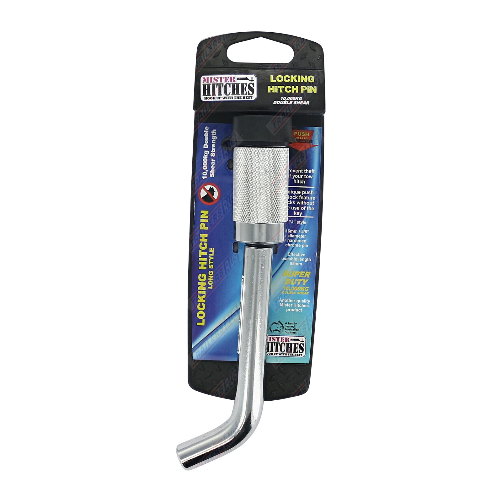 Mister Hitches 5/8" J Style Lockable Hitch Pin 95mm Long #MHPL8