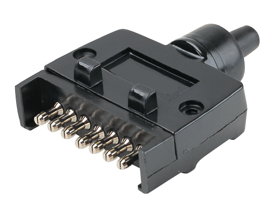 7 Pin Flat to 7 Pin Large Round Trailer Connector Adaptor Plug - TRU