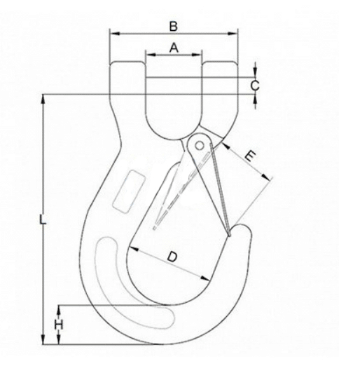 Clevis Sling Hook 8mm 2T With Safety Latch G80 - TRU