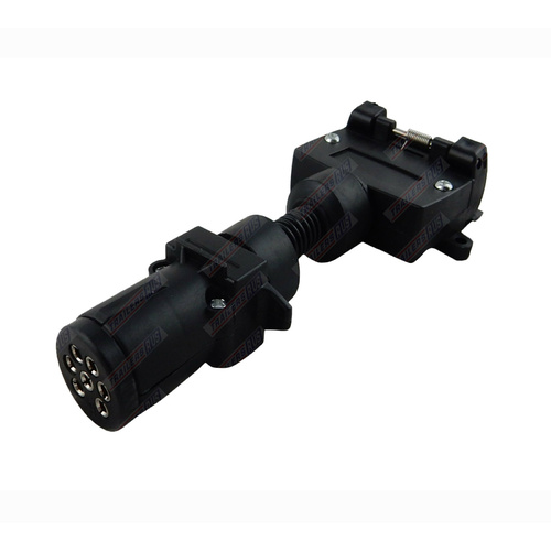 7 Pin Small Round to 7 Pin Flat Trailer Connector Adaptor Plug - TRU