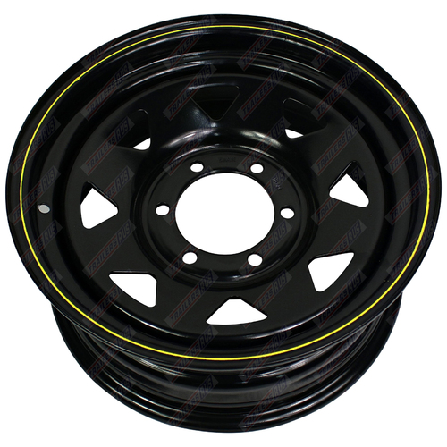 16" Landcruiser 6 Stud Sunraysia Style Wheel Rim Black Suit Caravan ...